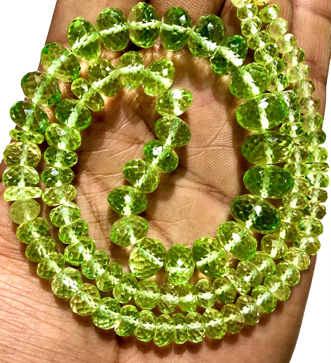 So Gorgeous~~rarest Neon Green Spinel Faceted Rondelle Beads AAAA+ ...