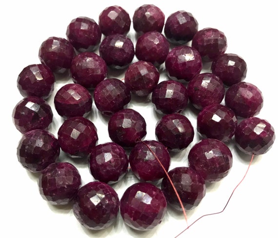 Natural DARK RUBY Faceted 12-14M Widh Gemstones Beads/17 | Etsy