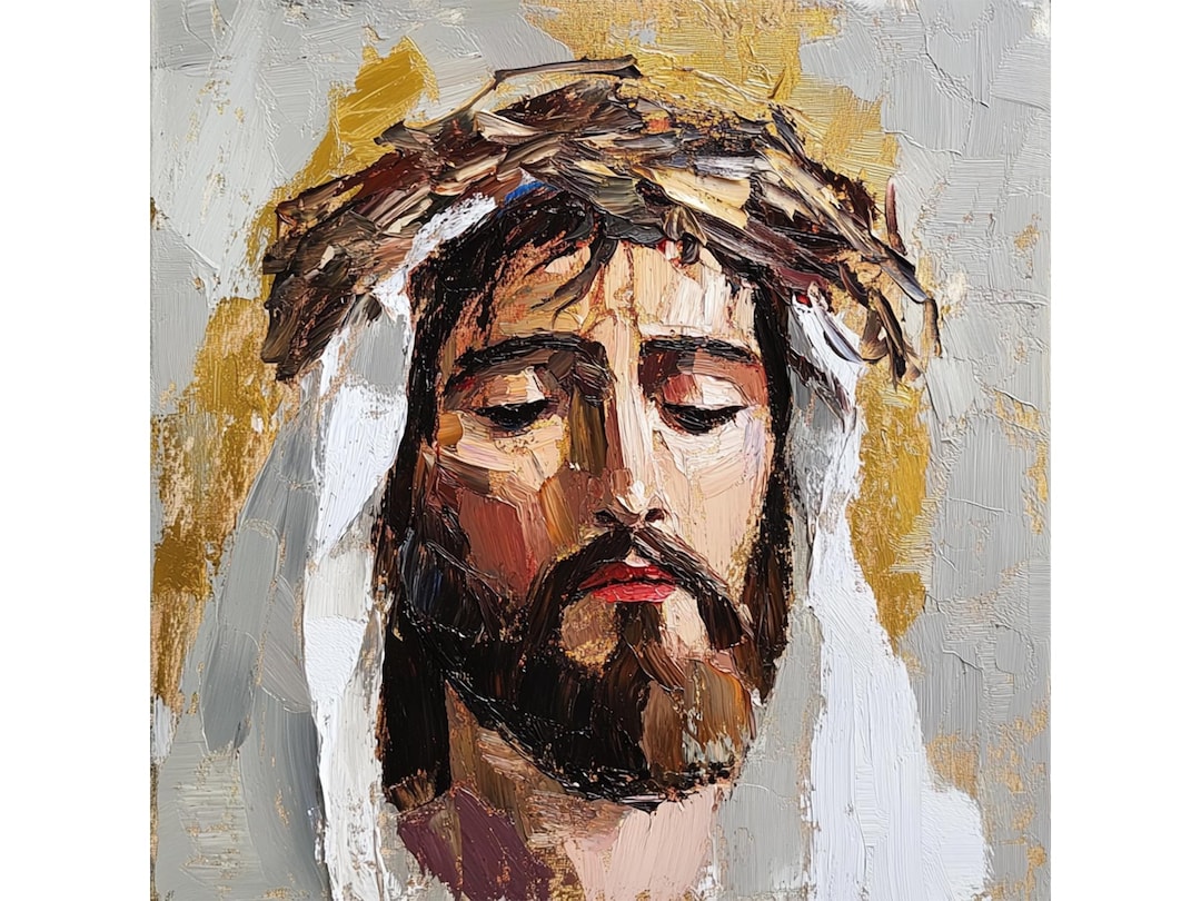 Jesus Painting Jesus Christ Oil Painting Catholic Original Art Biblical ...