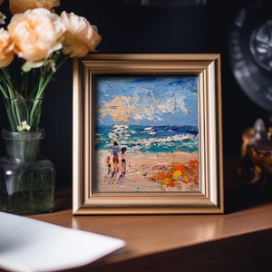 Myrtle Beach Scene Painting Family Original Art Seascape Impasto Oil ...