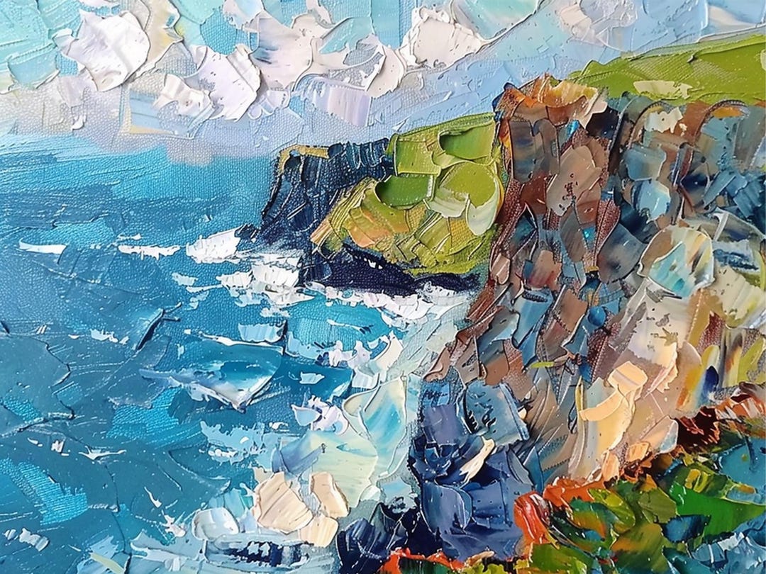 Cliffs of Moher Painting Ireland Oil Painting Irish Coastal Original ...