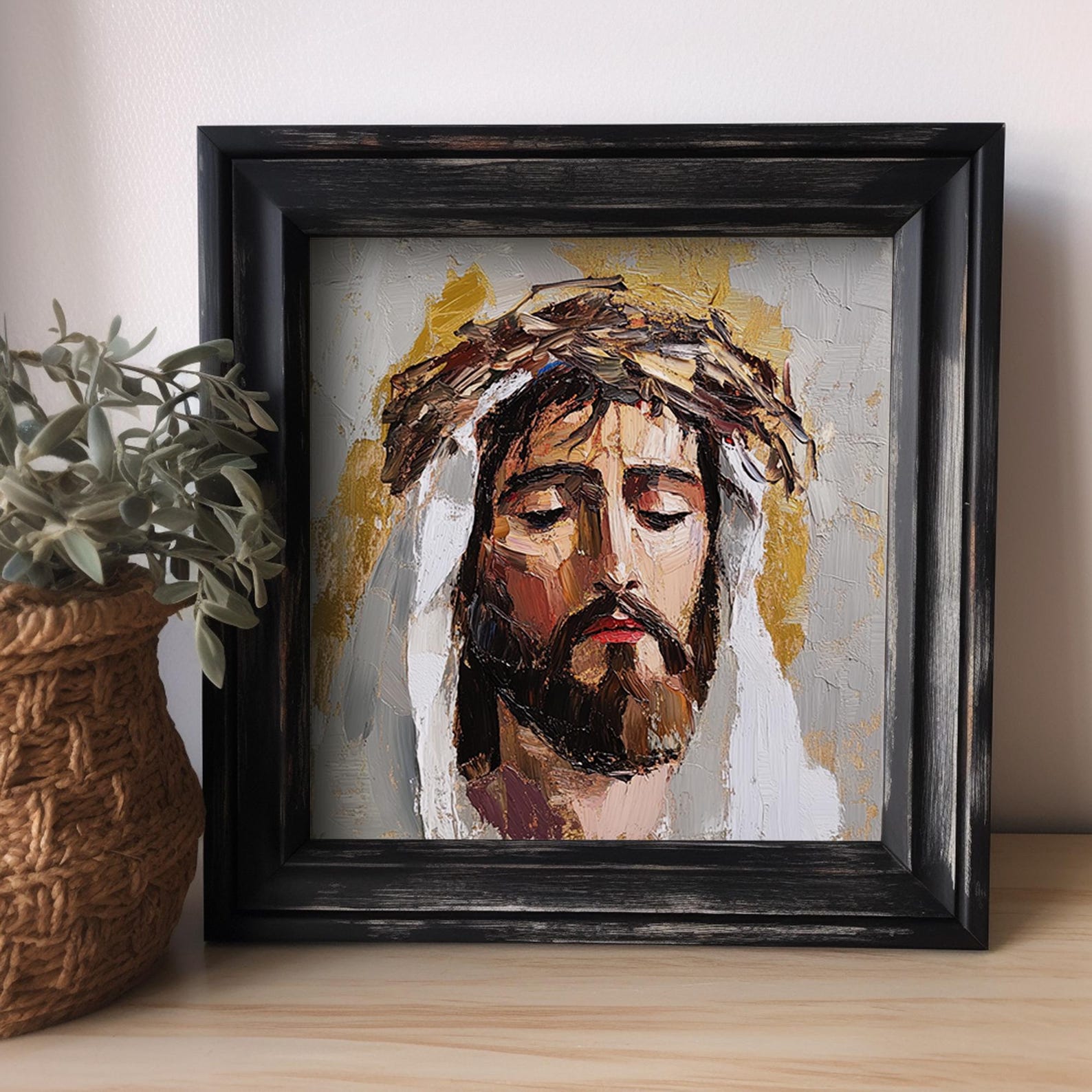 Jesus Painting Jesus Christ Oil Painting Catholic Original Art Biblical ...