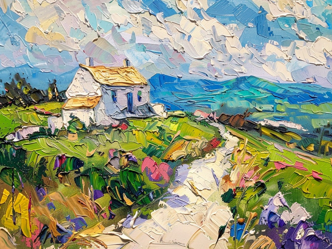 Ireland Oil Painting Irish Countryside Original Art Abstract Ireland ...