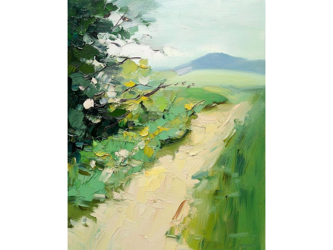 Nebraska Painting Sage Green Landscape Oil Painting Countryside ...
