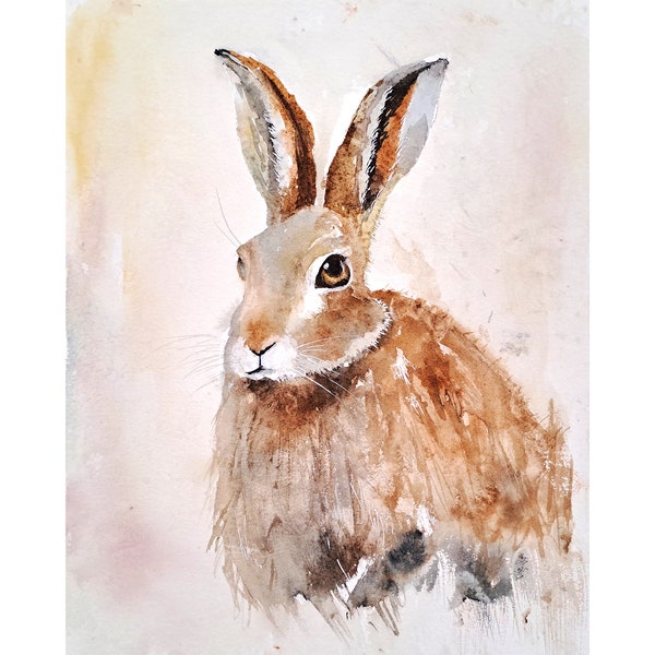 Rabbit Watercolor - Etsy