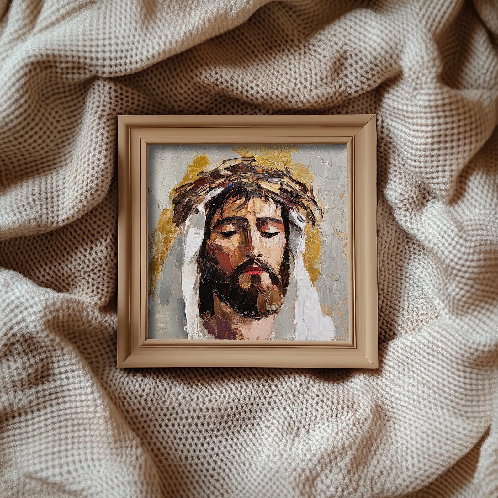 Jesus Painting Jesus Christ Oil Painting Catholic Original Art Biblical ...