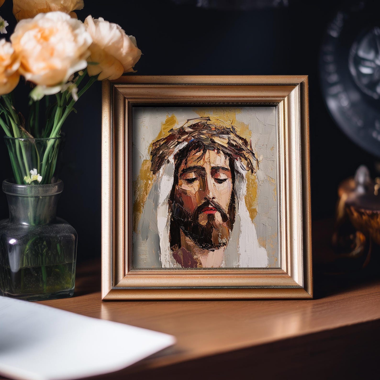 Jesus Painting Jesus Christ Oil Painting Catholic Original Art Biblical ...
