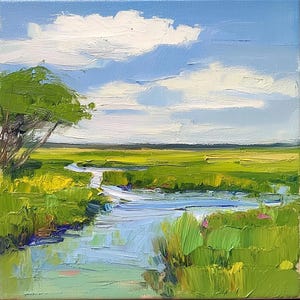 Marsh Painting Low Country Oil Painting Salt Marsh Landscape Impasto ...