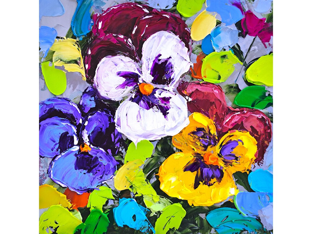 Pansy Painting Pansies Original Art Floral Oil Painting Flowers Small ...