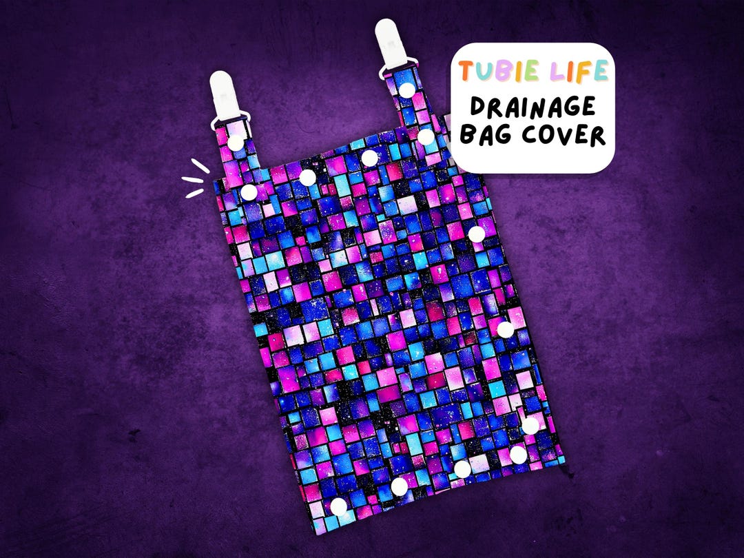 Drainage Bag Cover Tubie Life Catheter Cover Purple Squares - Etsy