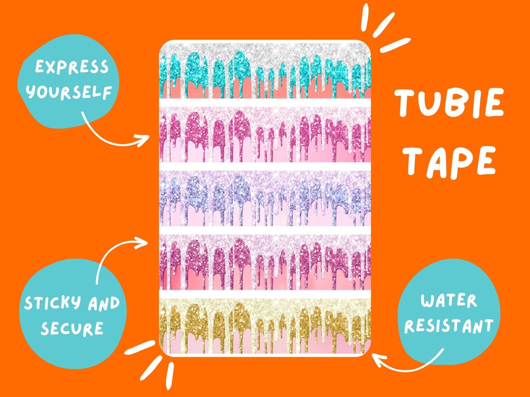 TUBIE TAPE Glitter Drip Effect Tubie Life Ng Tube Tape - Etsy