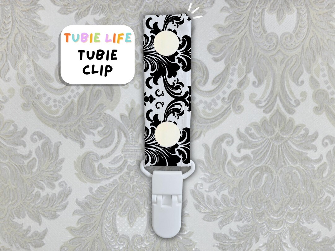 Tubie Clip Tubie Life Connector Clip Line Clip Black and White Pattern ...