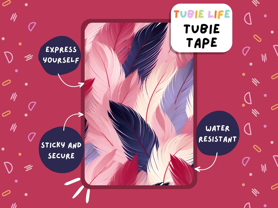 TUBIE TAPE Tubie Life Pink Feather Ng Tube Tape for Feeding Tubes and ...