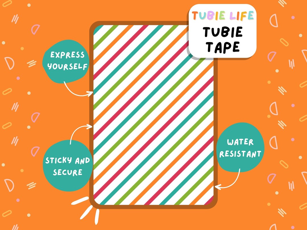 TUBIE TAPE Tubie Life Diagonal Colour Lines Ng Tube Tape for Feeding ...