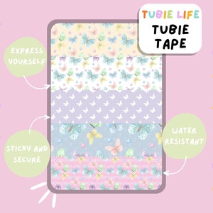 TUBIE TAPE Tubie Life Pastel Butterfly Ng Tube Tape for Feeding Tubes ...