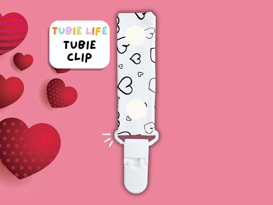 Tubie Clip Tubie Life Connector Clip Line Clip Black and White Hearts ...