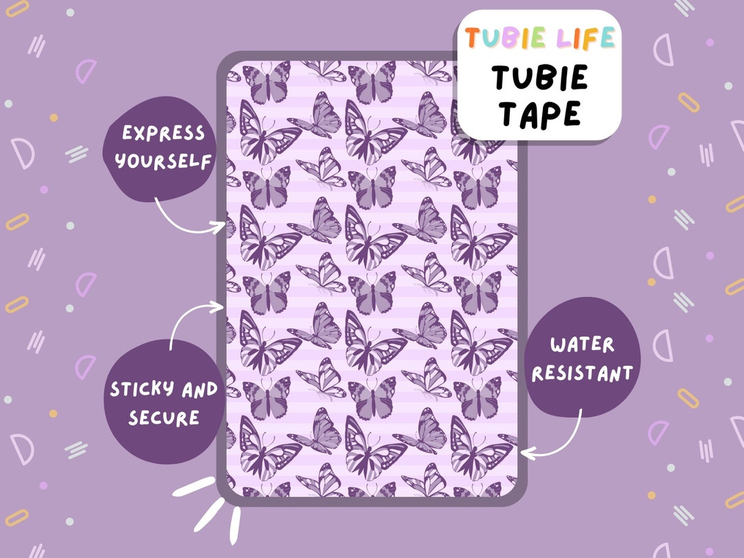 TUBIE TAPE Tubie Life Purple Butterfly Ng Tube Tape for Feeding Tubes ...