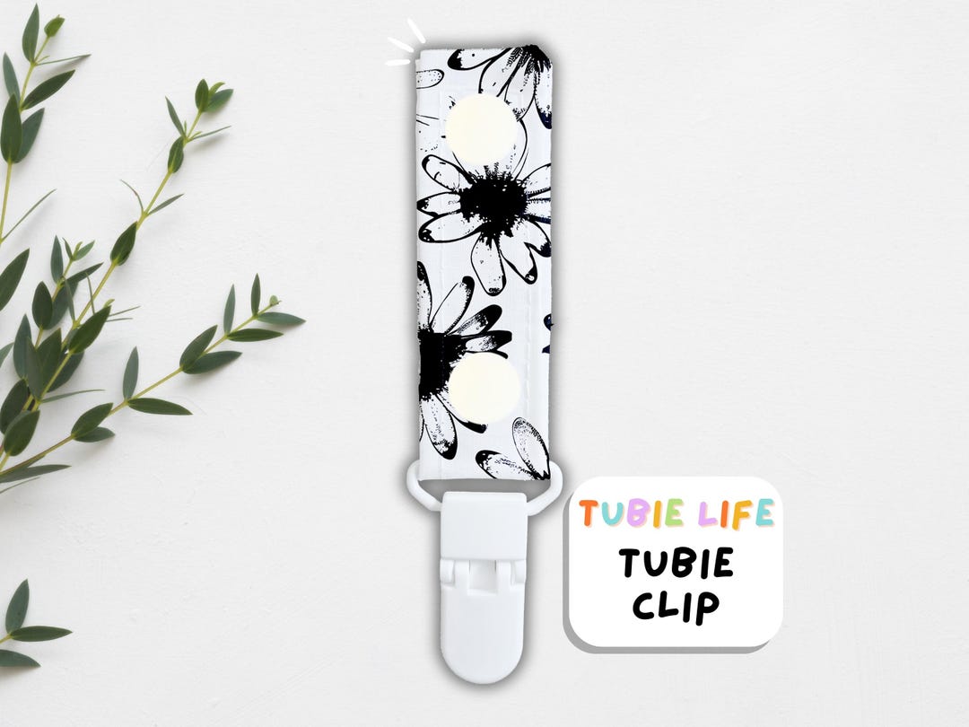 Tubie Clip Tubie Life Connector Clip Line Clip Black and White Daisy - Etsy