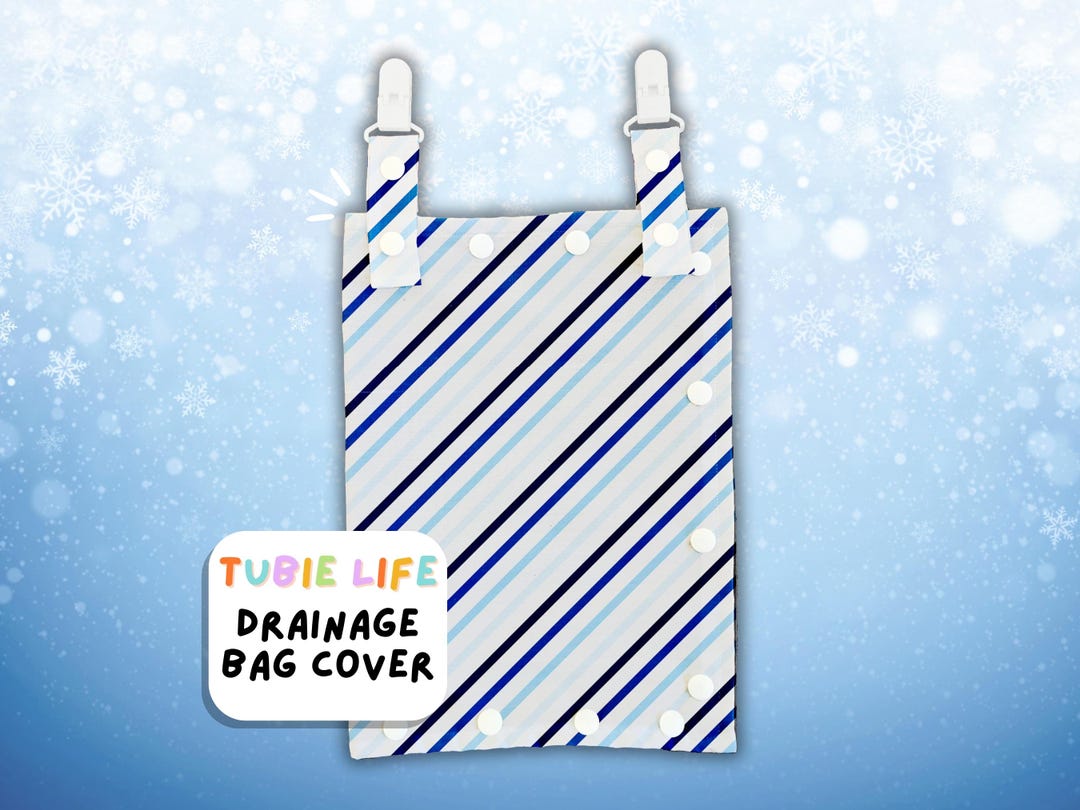 Drainage Bag Cover Tubie Life Catheter Cover Blue Diagonal Lines - Etsy