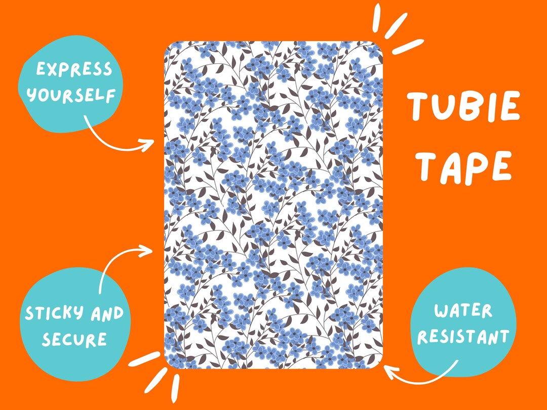 Ng Tube Tape FLOWER BLUE TUBIE Tape Full Sheet Tubie Life Ng Tube Tape ...
