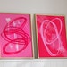 Set of 2 Prints. Pink and Red Wall Art. Pink Home Decor. Abstract Pink ...