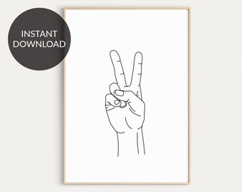 Peace Sign Printable | Etsy
