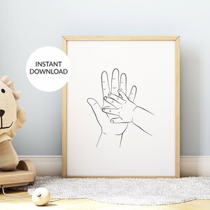 Mother and Baby Art. Hand Line Drawing. Holding Baby Hand Line Art ...