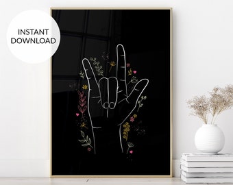 Asl Love Hand Sign - Etsy
