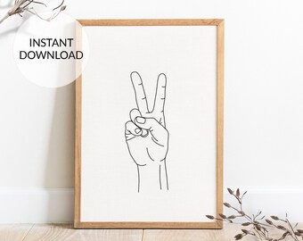 Peace Sign Line Drawing - Etsy