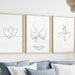 Set of 3 Custom Names Art. Line Drawing Print. Romantic Gift. - Etsy
