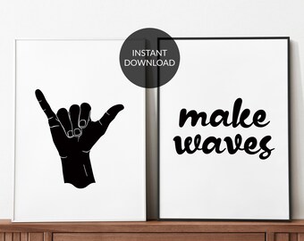 Mahalo Shaka Print - Etsy