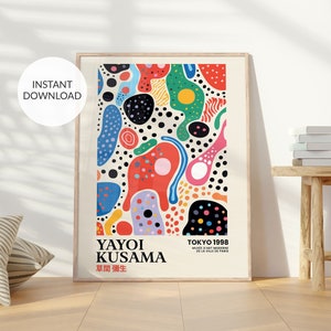 Yayoi Kusama Print. Colorful Wall Art. Exhibition Gallery Poster ...