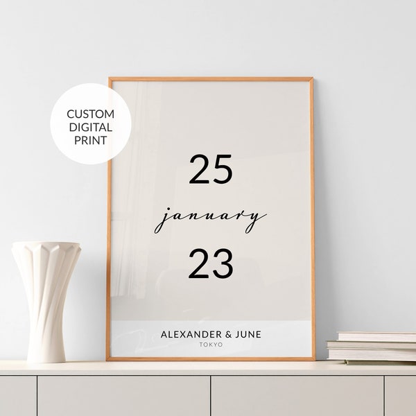 Wedding Date Art - Etsy