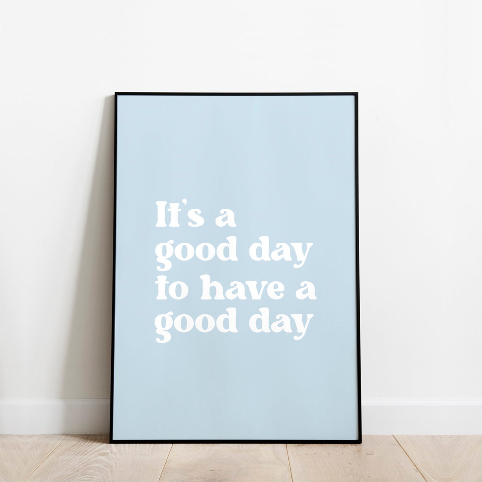 Sky Blue Good Day Poster. Danish Pastel Room Decor Poster. - Etsy