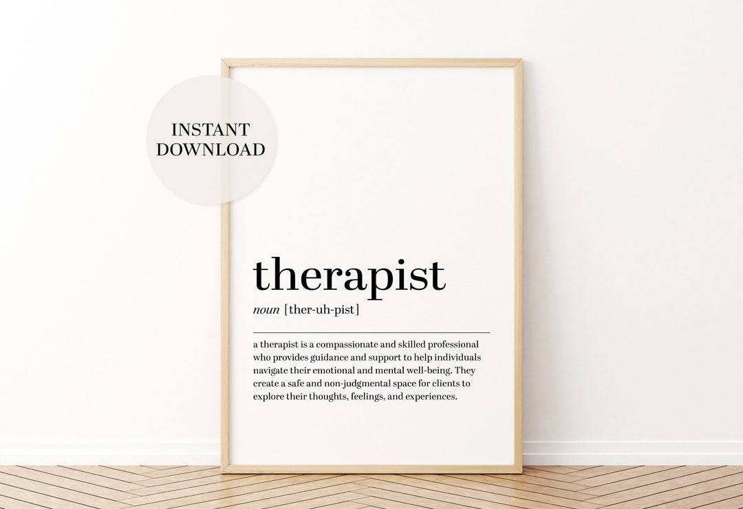 Therapist Definition Print: Counseling Office Decor (digital Download ...