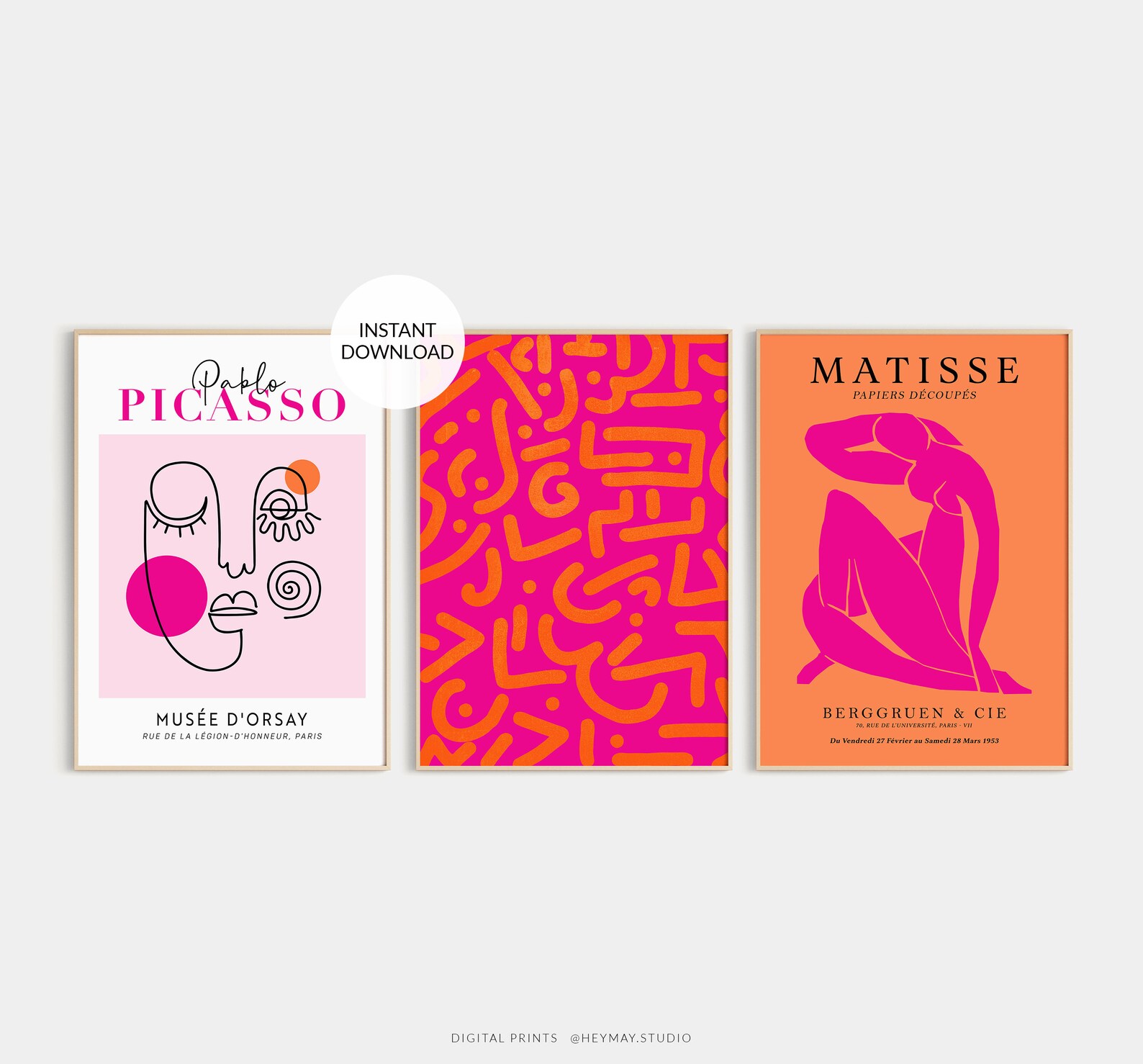 Set of 3 Wall Art Set. Matisse Poster. Abstract Art. Picasso - Etsy