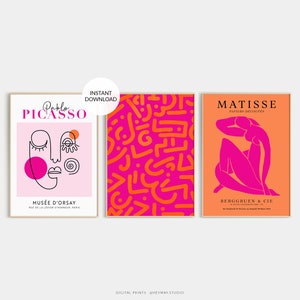Set of 3 Wall Art Set. Matisse Poster. Abstract Art. Picasso Poster ...
