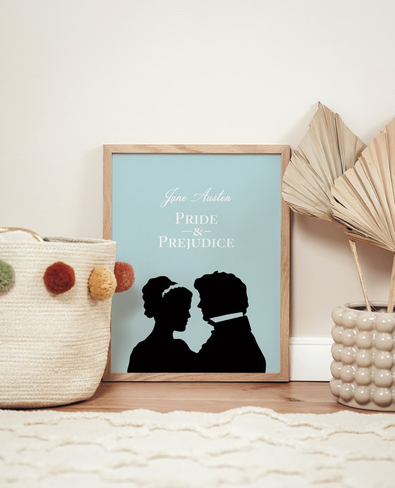 Jane Austen Poster. Book Cover Poster. Elizabeth and Mr Darcy. - Etsy