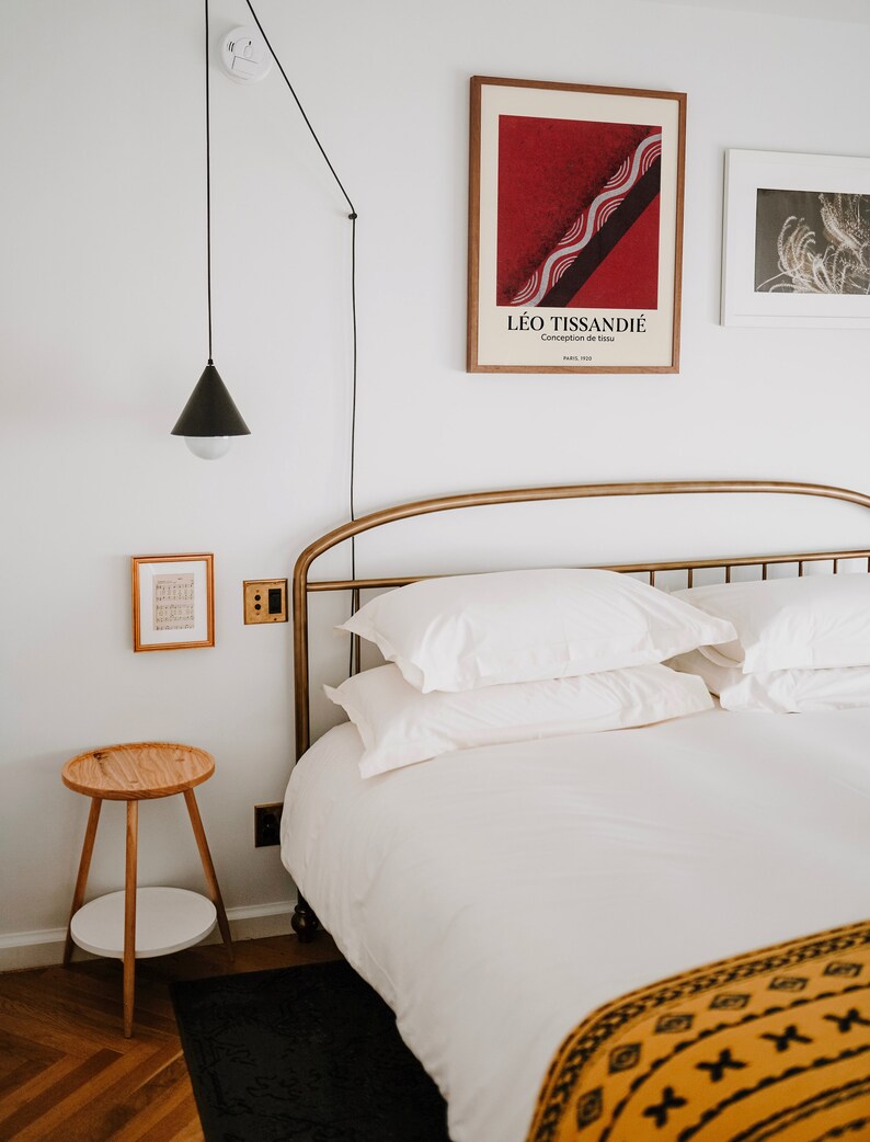 Red Poster. Fabric Design. Mid Century Modern. Red Room Decor. - Etsy