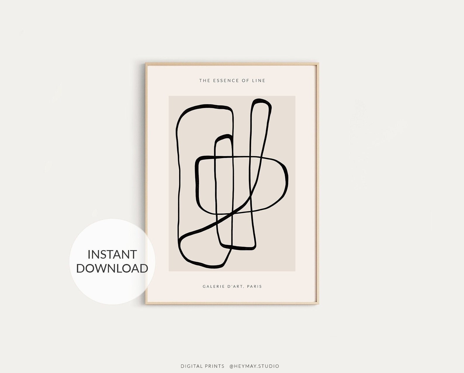 Modern Neutral Beige Abstract Line Art Exhibition Poster - Etsy