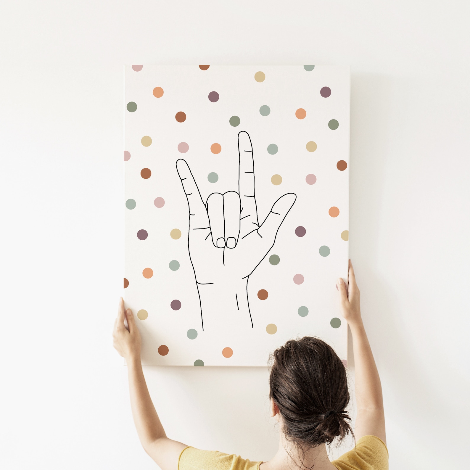 I Love You Sign Language. Line Art. Love Hands Gesture. Boho - Etsy