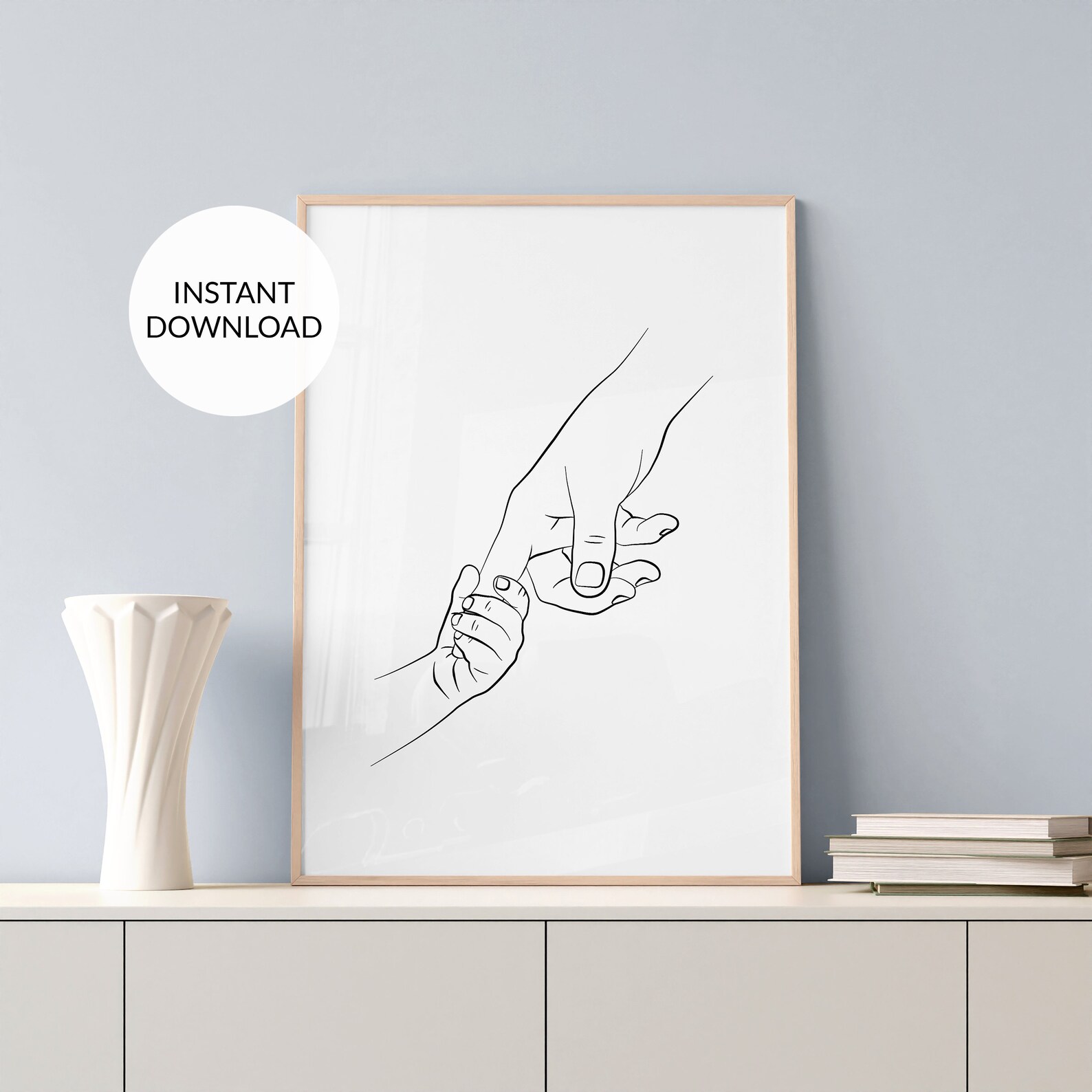 Mother and Baby Art. Hand Line Drawing. Holding Baby Hand Line - Etsy
