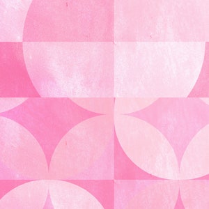 Pink Wall Art Set. Mid Century Modern Abstract Poster. Geometric Poster ...