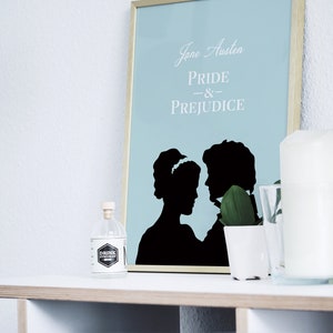 Jane Austen Poster. Book Cover Poster. Elizabeth and Mr Darcy. Pride ...