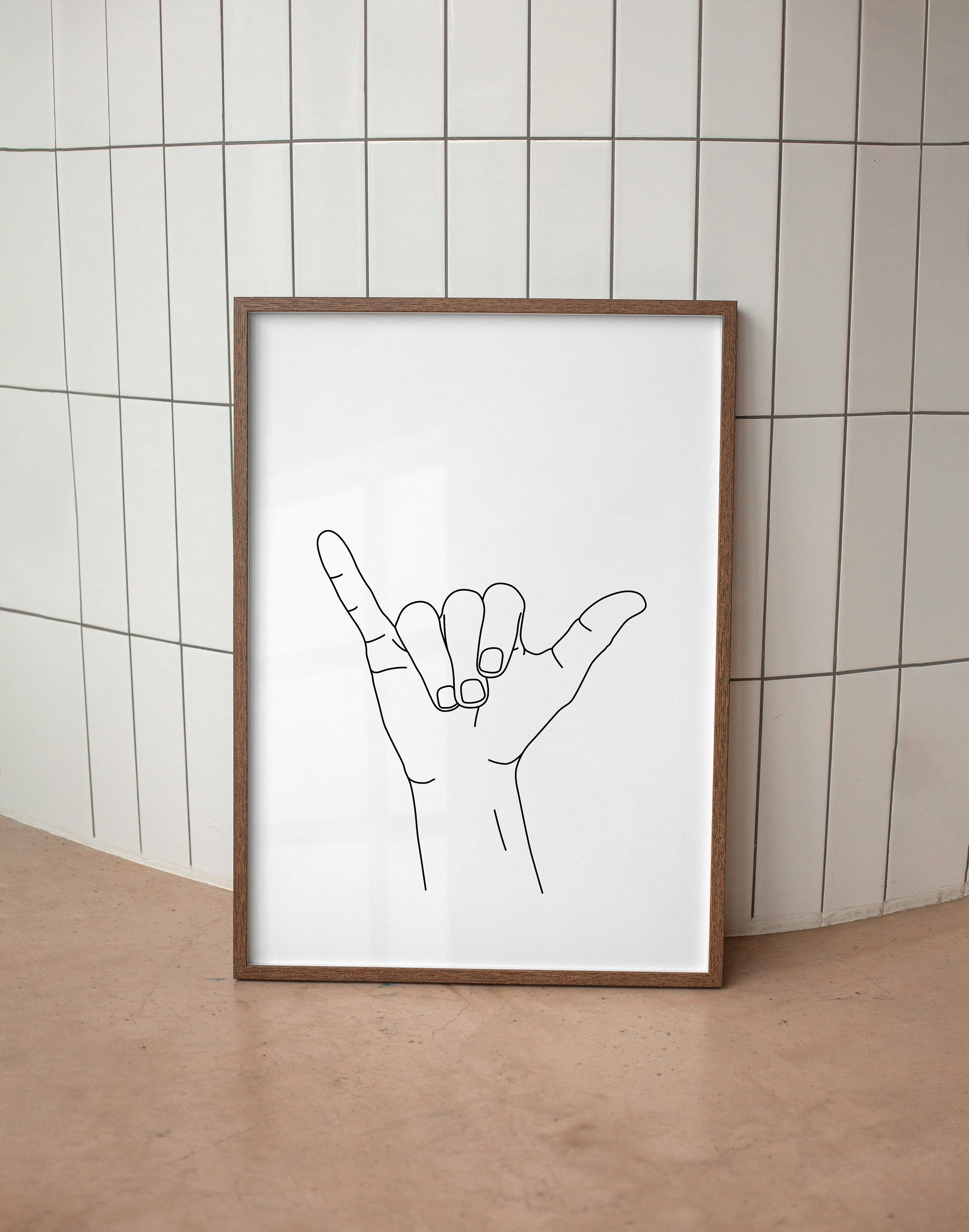 Shaka Sign Drawing