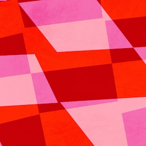 Pink and Red Wall Art. Bright Pink Abstract Art. Vivid Colors. Pink ...