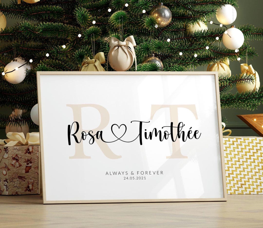 Personalized Wedding Print, Custom Couple Names, Anniversary Gift ...