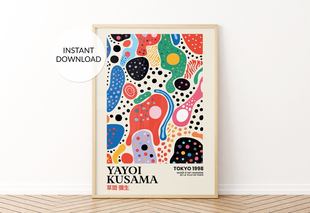 Yayoi Kusama Print. Colorful Wall Art. Exhibition Gallery Poster ...