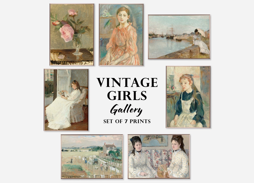 Moody Antique Fine Art Set of 7 Prints, Eclectic Wall Art Bundle ...