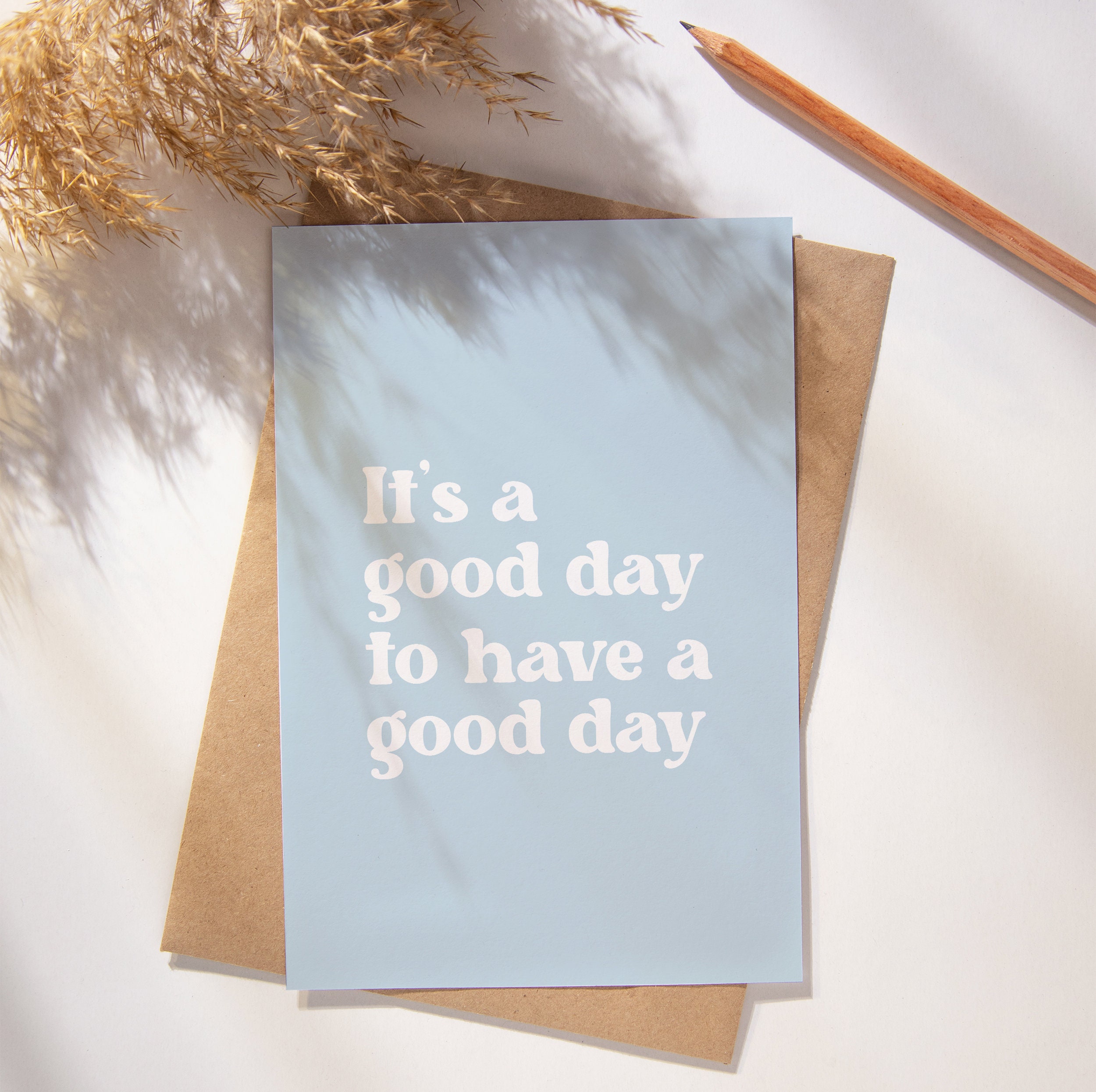 Sky Blue Good Day Poster. Danish Pastel Room Decor Poster. - Etsy